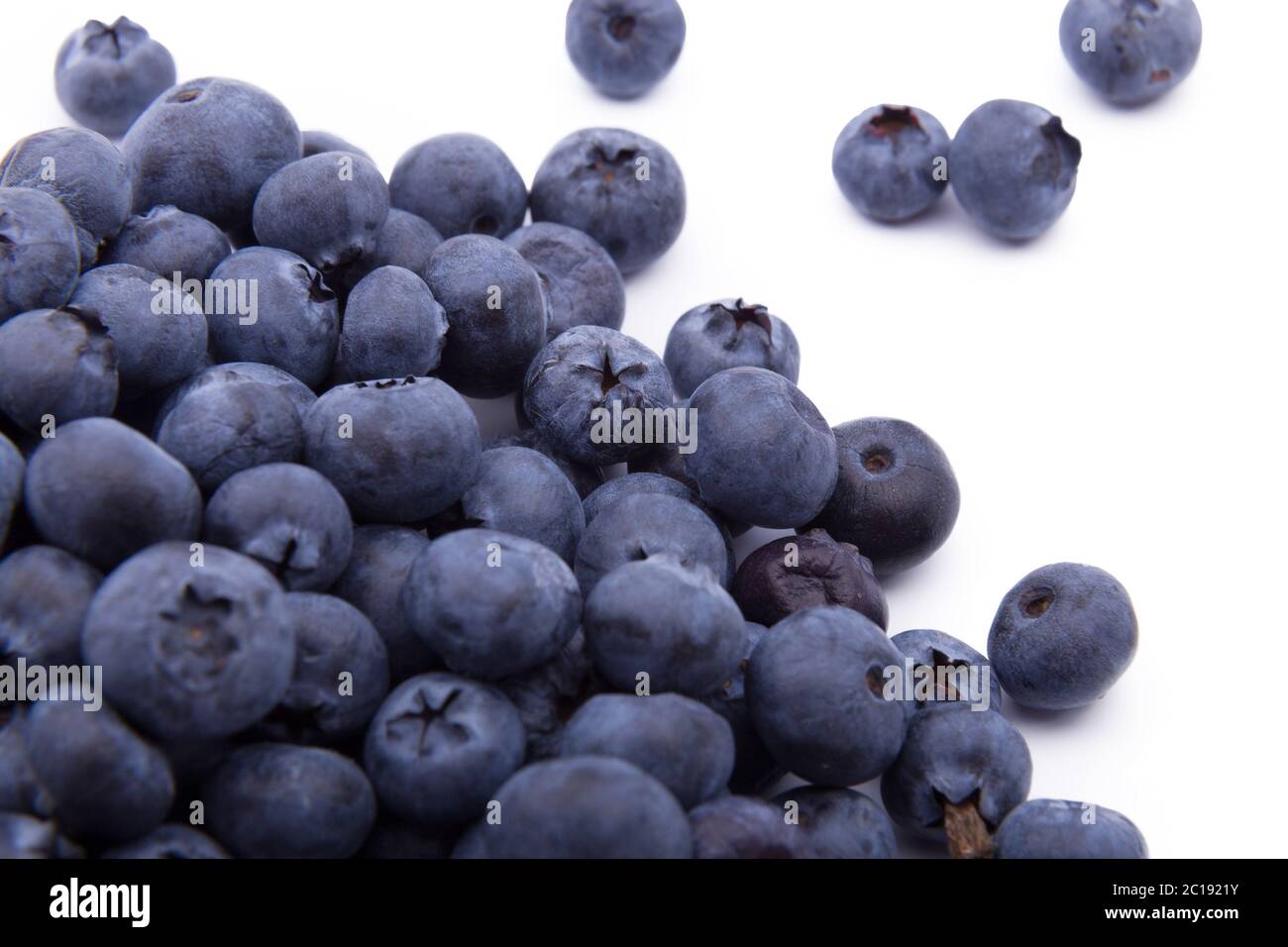 Blueberries on white background Stock Photo - Alamy