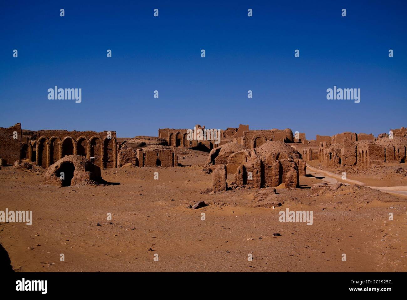 ancient Christian cemetery El Bagawat, Kharga oasis, Egypt Stock Photo ...