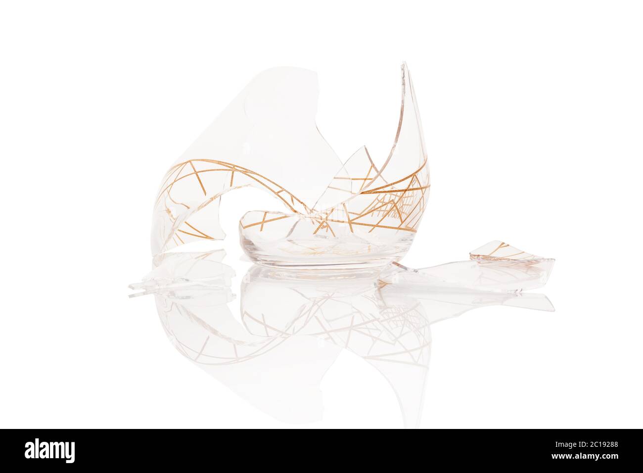 Broken empty glass Stock Photo - Alamy