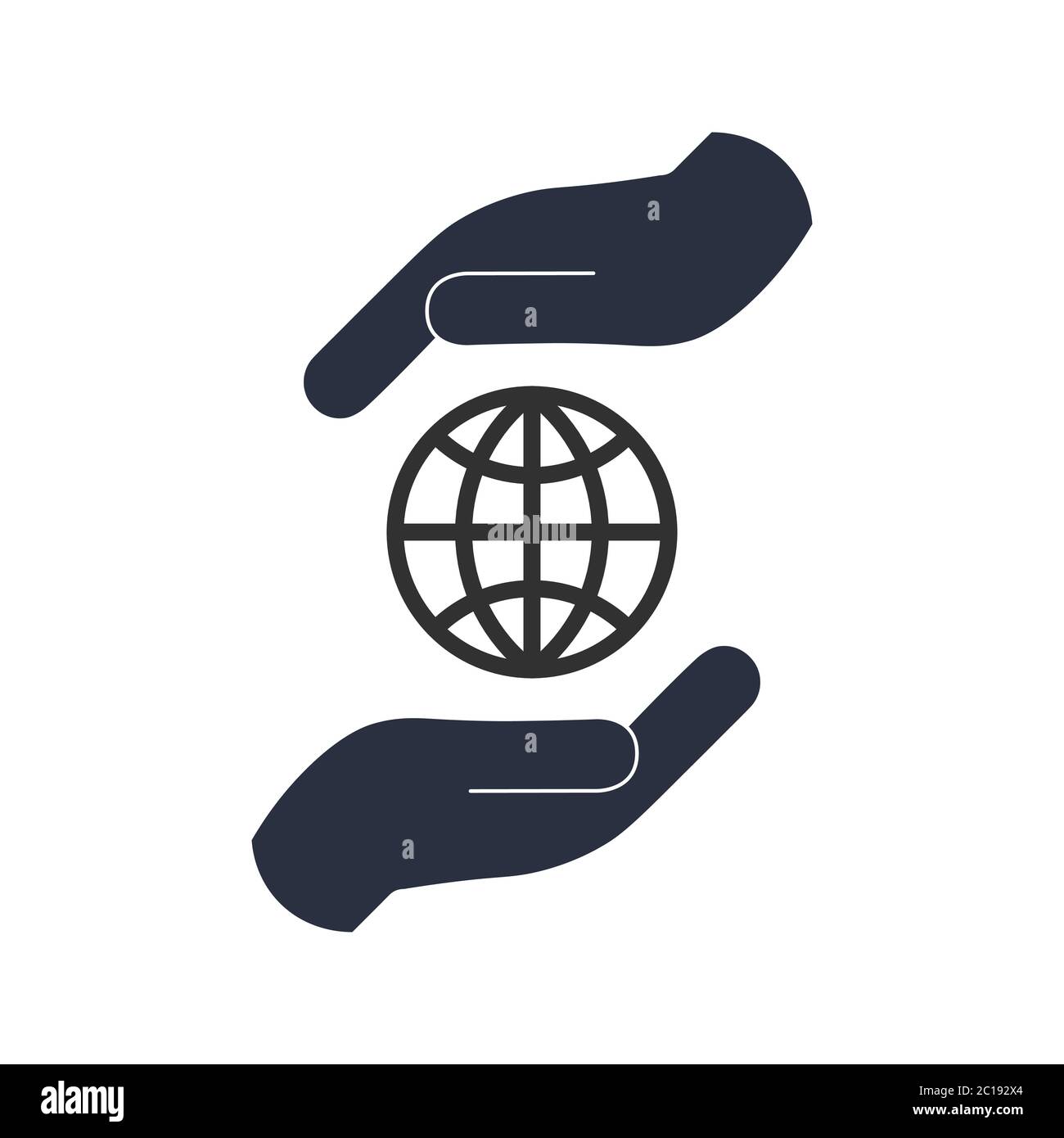hands holding globe icon, earth symbol. Stock vector illustration ...