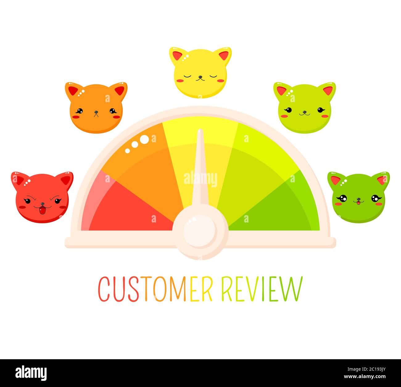 Rating experience concept. Customer service evaluation form with cute ...