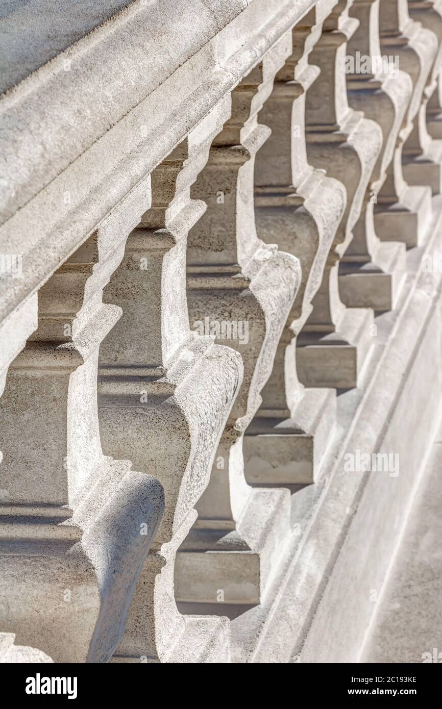 White stair railing outside at the Bratislava Castle Stock Photo - Alamy