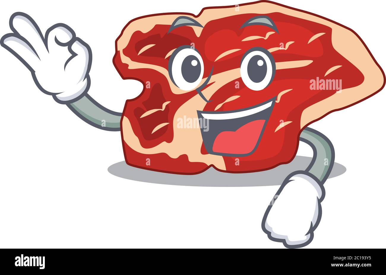 T-bone cartoon mascot design with Okay finger poses Stock Vector Image ...