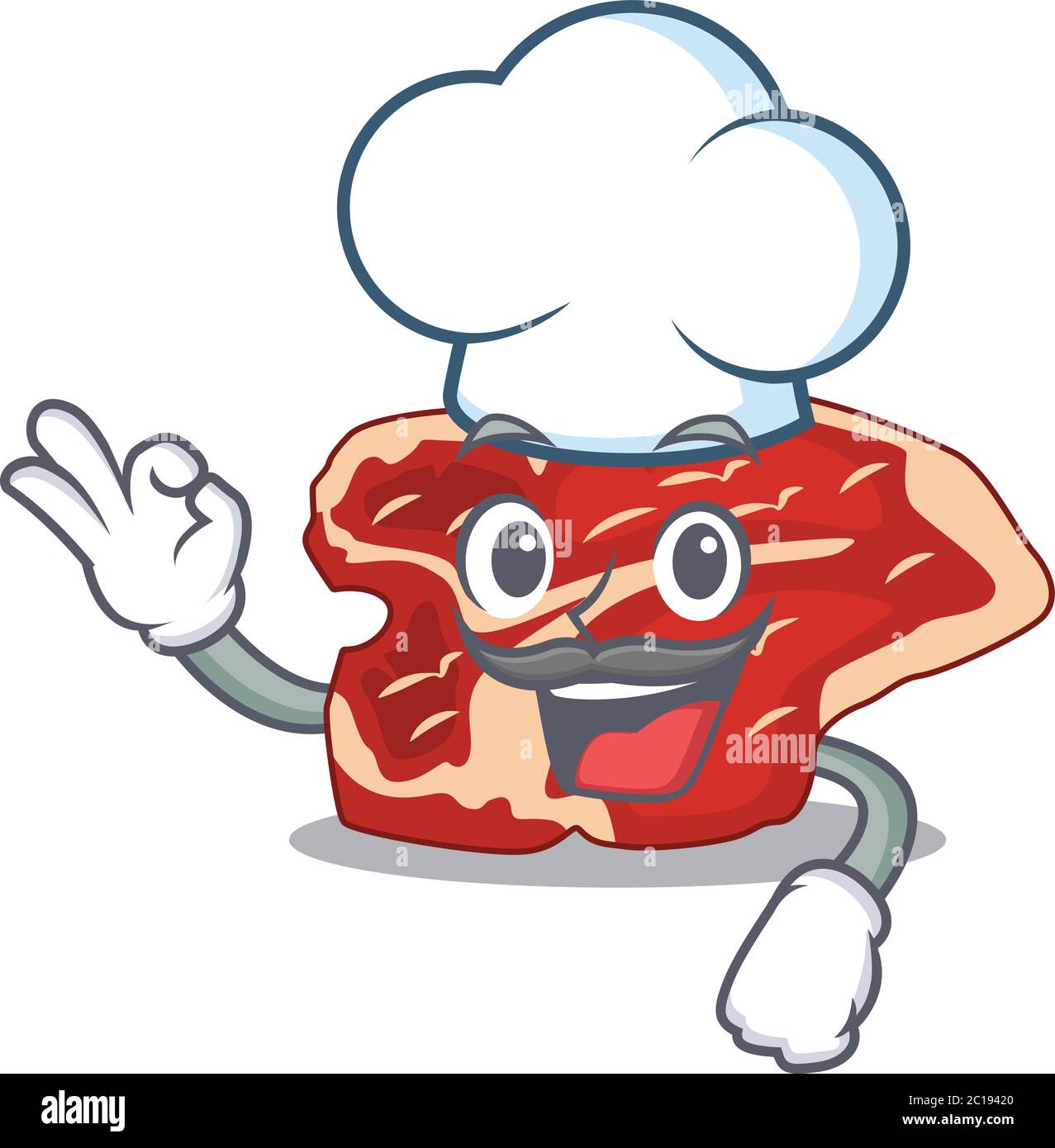 T-bone chef cartoon drawing style wearing iconic chef hat Stock Vector ...