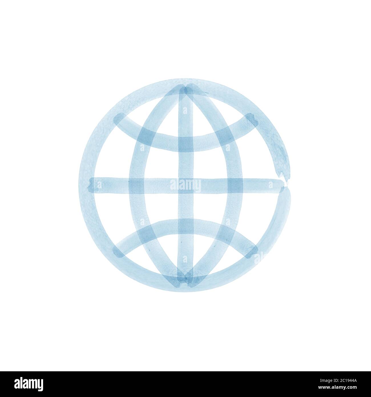 Globe hand drawn earth on white background. World in doodles style ...