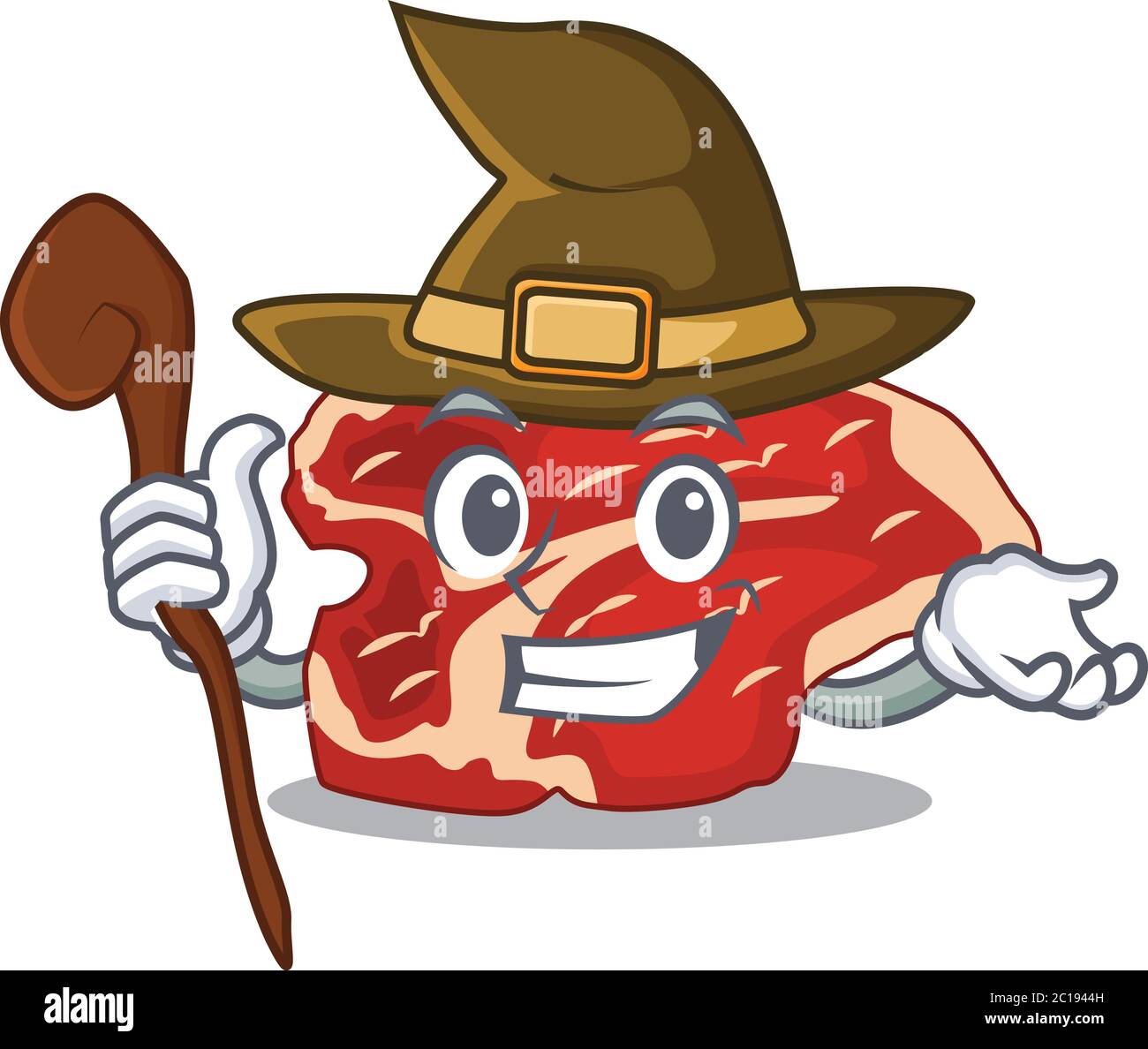 sneaky witch T-bone cartoon character design style Stock Vector Image ...