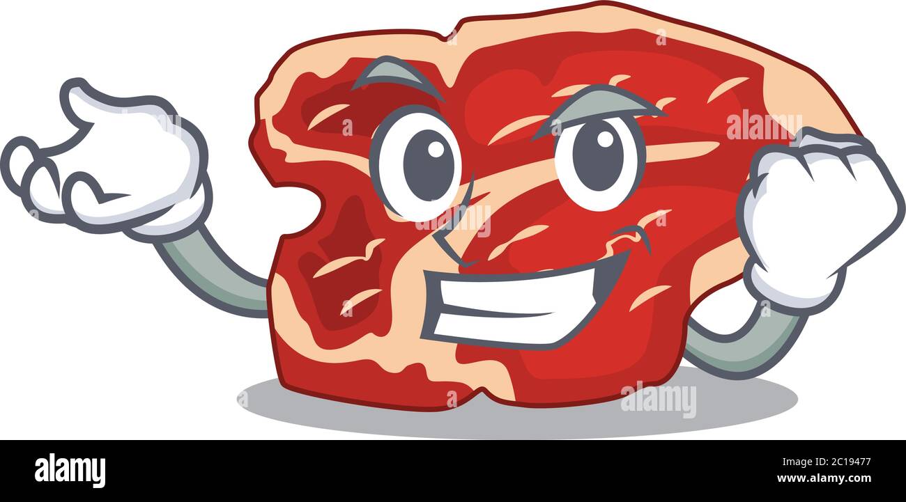A caricature design concept of T-bone with happy face Stock Vector ...