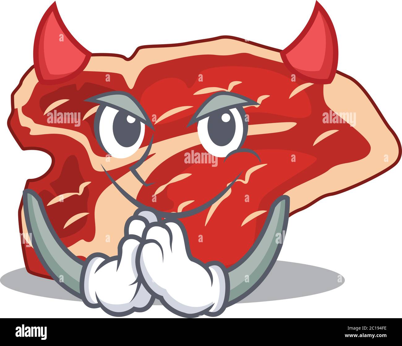 T-bone clothed as devil cartoon character design on Halloween night ...