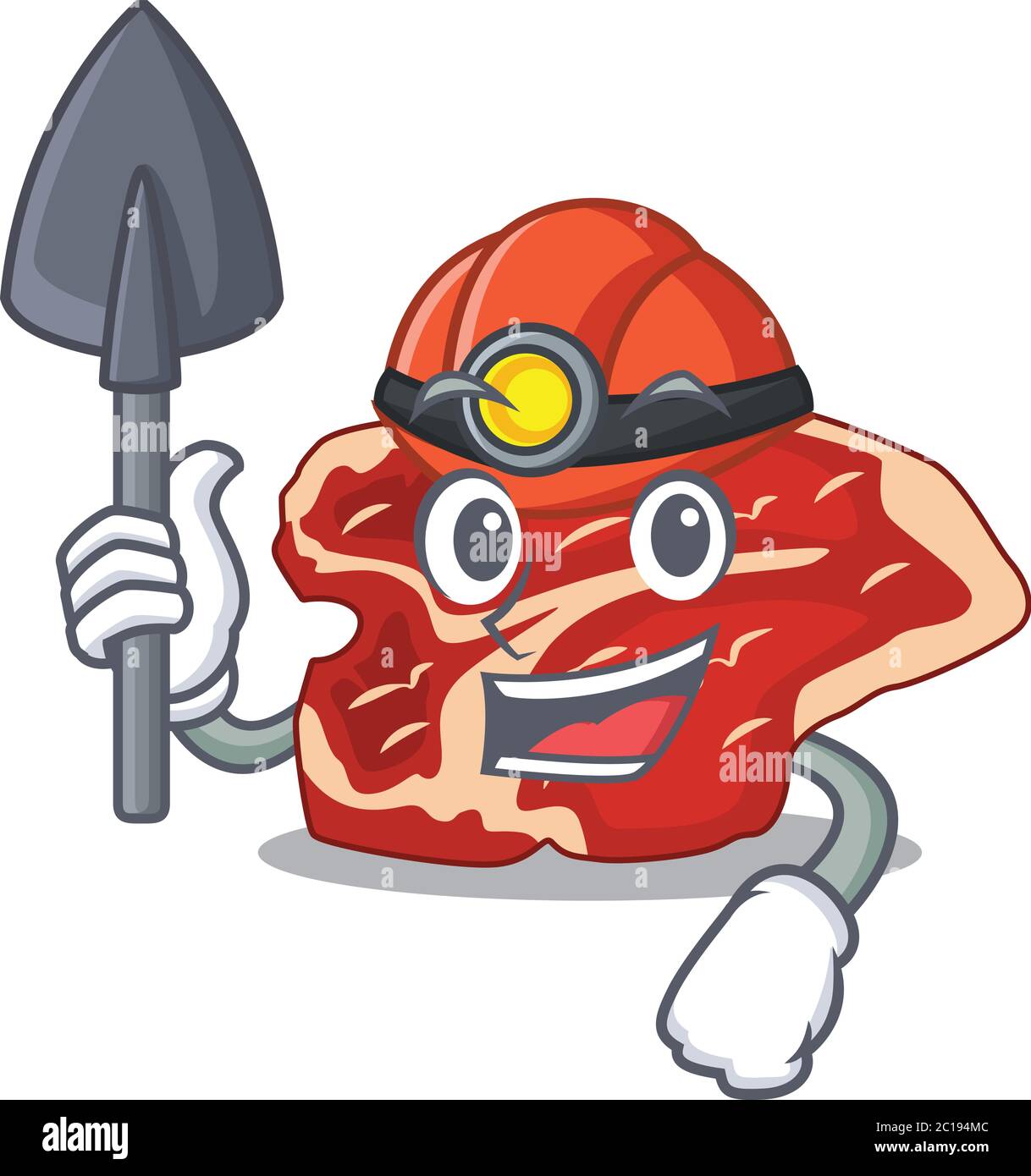 T-bone cartoon image design as a miner with tool and helmet Stock ...