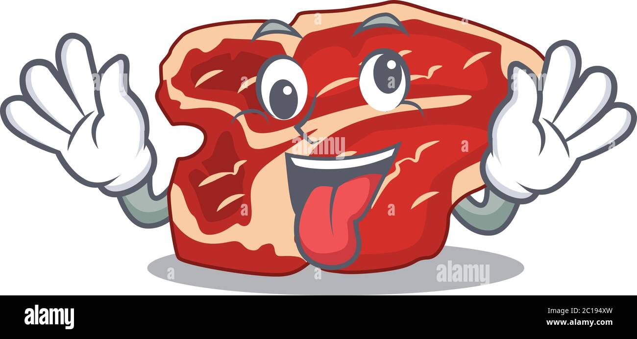 A mascot design of T-bone having a funny crazy face Stock Vector Image ...