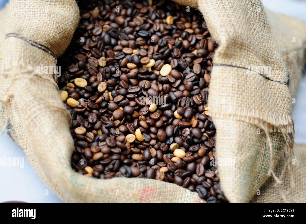 Coffee Beans in a Sack Stock Photo - Alamy