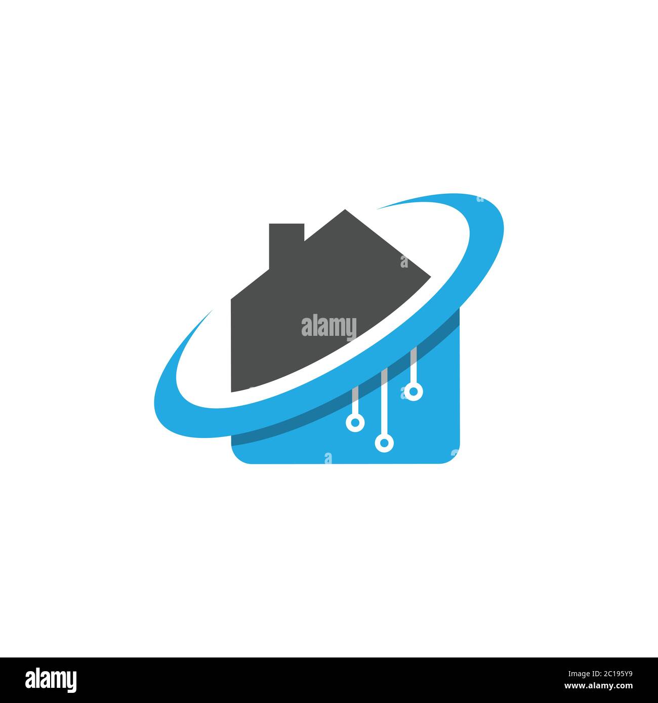 Modern smart house technology logo vector design template illustration ...