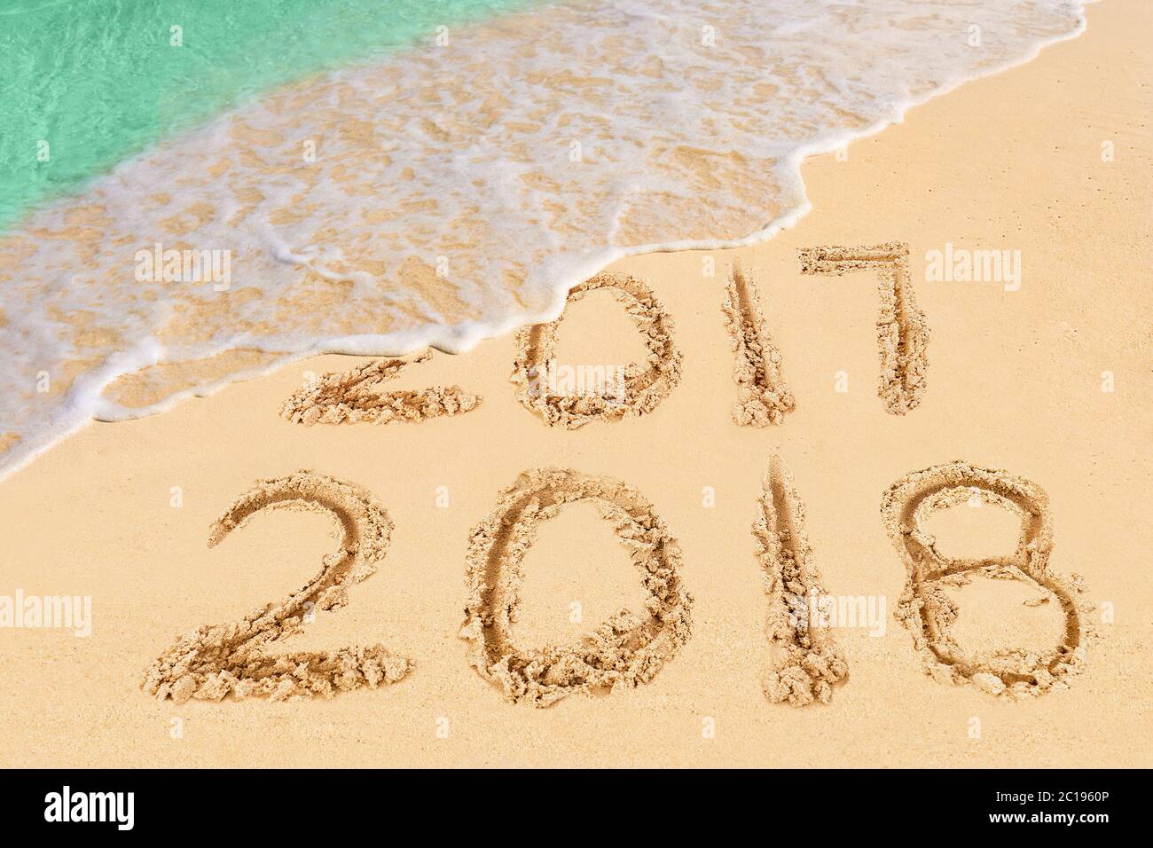 Numbers 2018 on beach Stock Photo - Alamy