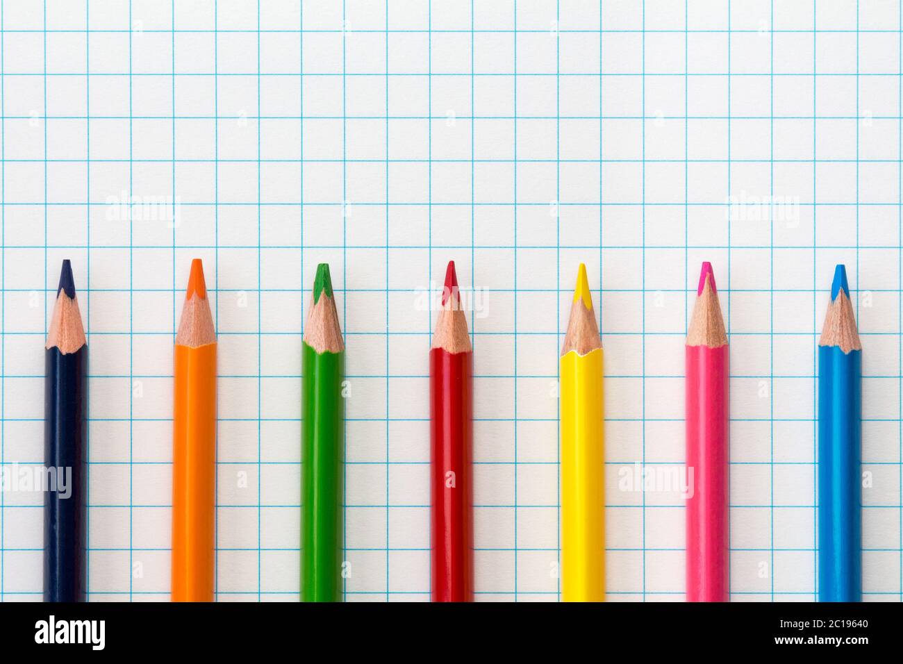 Square paper sheet and colored pencils Stock Photo - Alamy