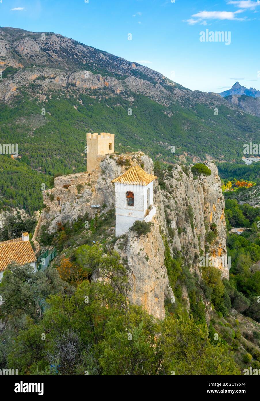 Old castle build in 11th century in Guadalest Spain Stock Photo - Alamy