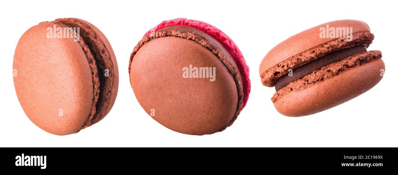 Set of colorful french macaroon isolated on white background Stock ...