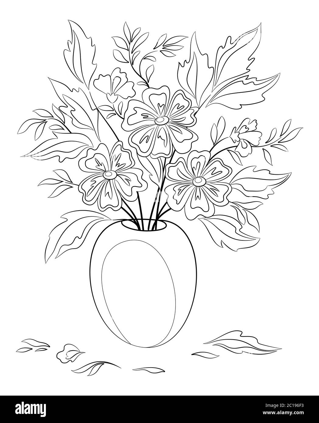 Easy To Draw Flowers In A Vase
