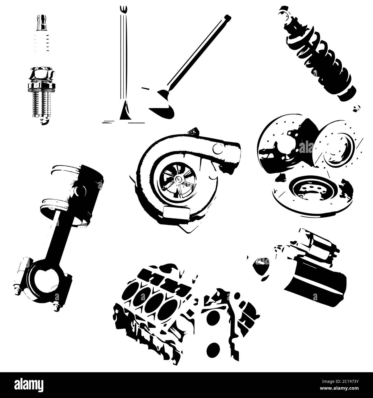 Car parts sketch hi-res stock photography and images - Alamy