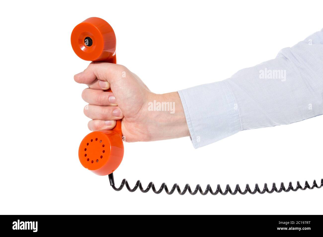 Telephone receiver in hand Stock Photo - Alamy