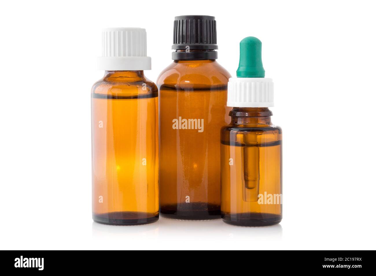 Three small bottles with medicinal solution Stock Photo - Alamy