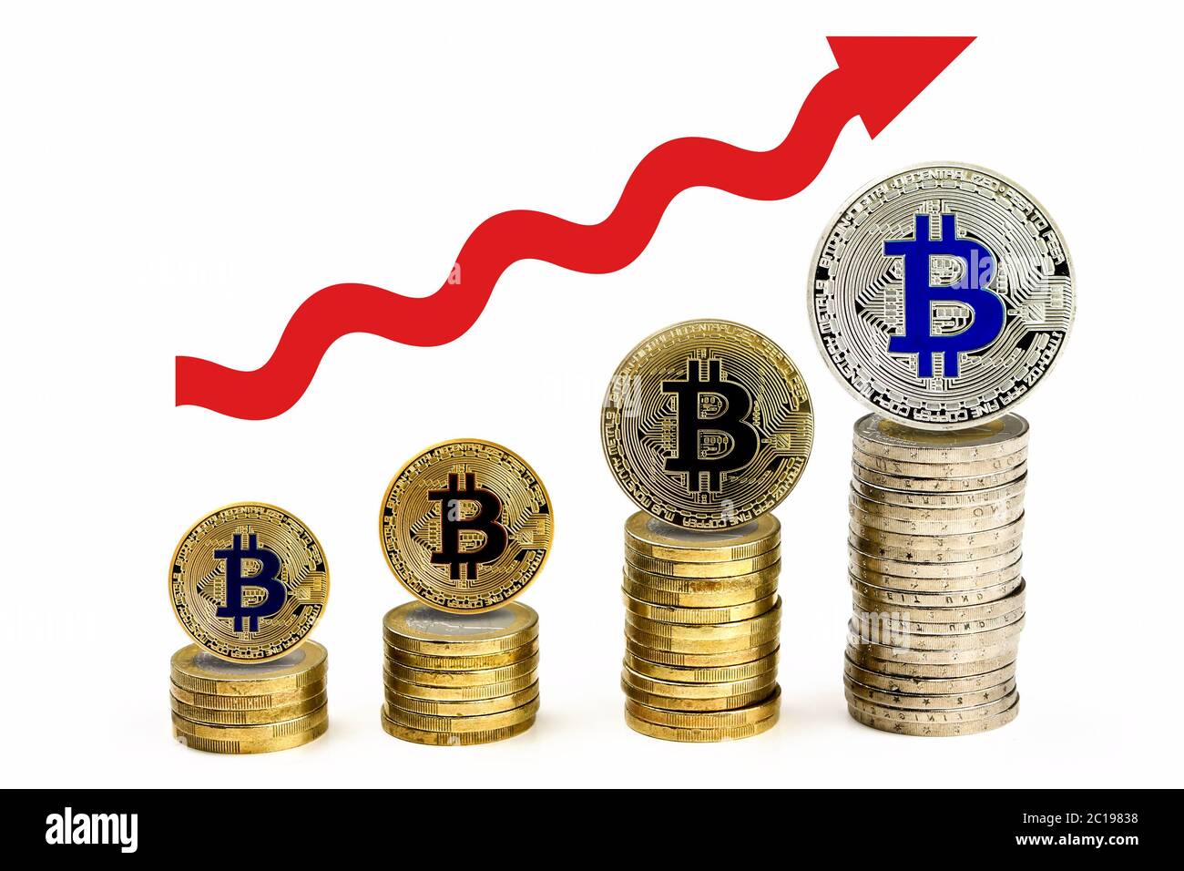 Bitcoin financial growth concept with up arrow Stock Photo - Alamy