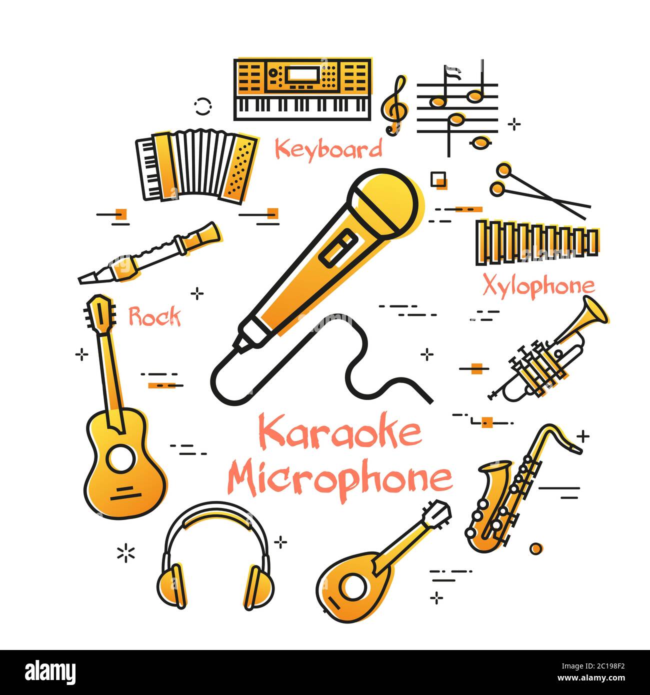 Vector linear banner for music - Karaoke Microphone Stock Vector Image ...