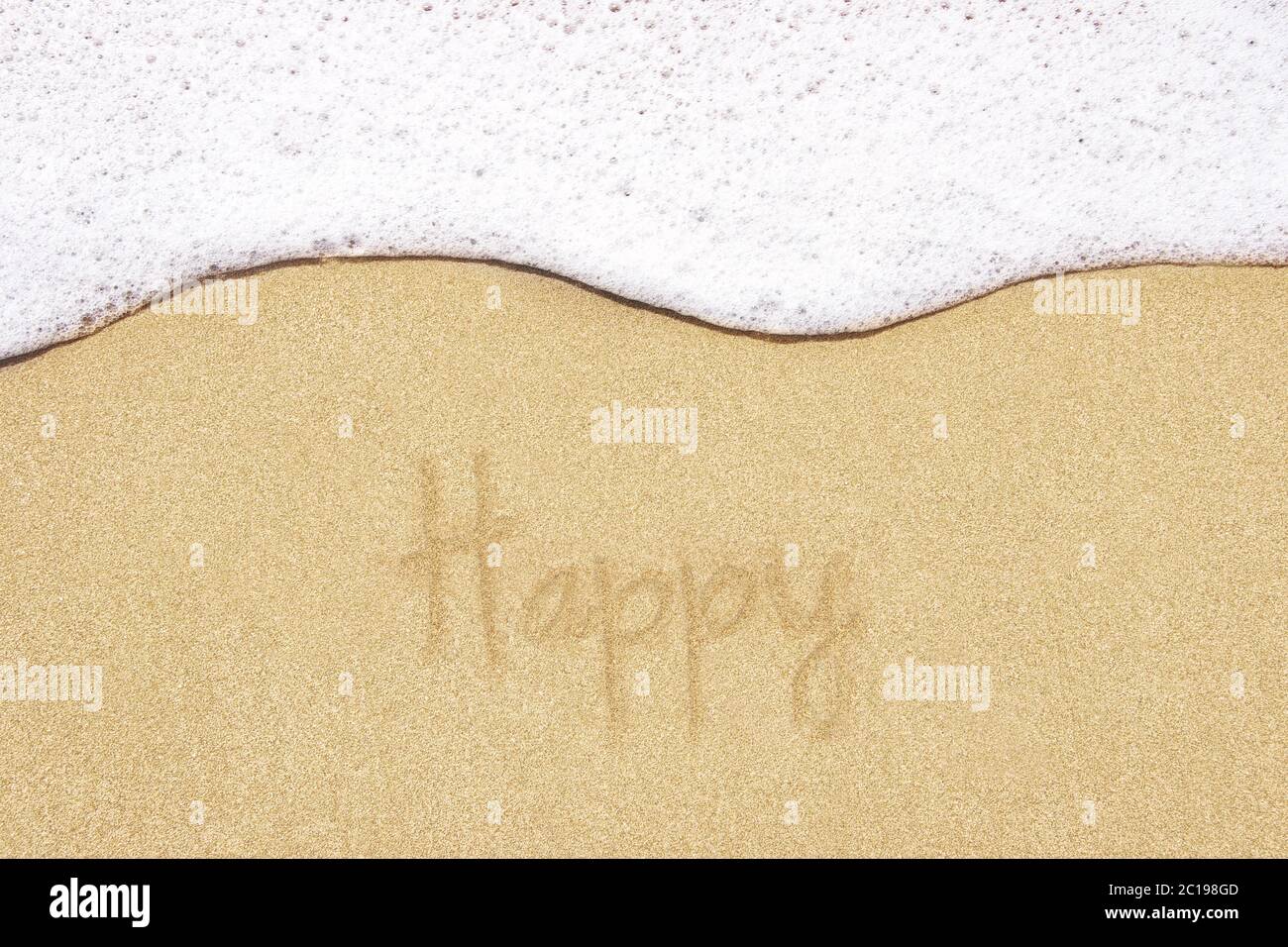 Beach background. Be Happy Stock Photo - Alamy