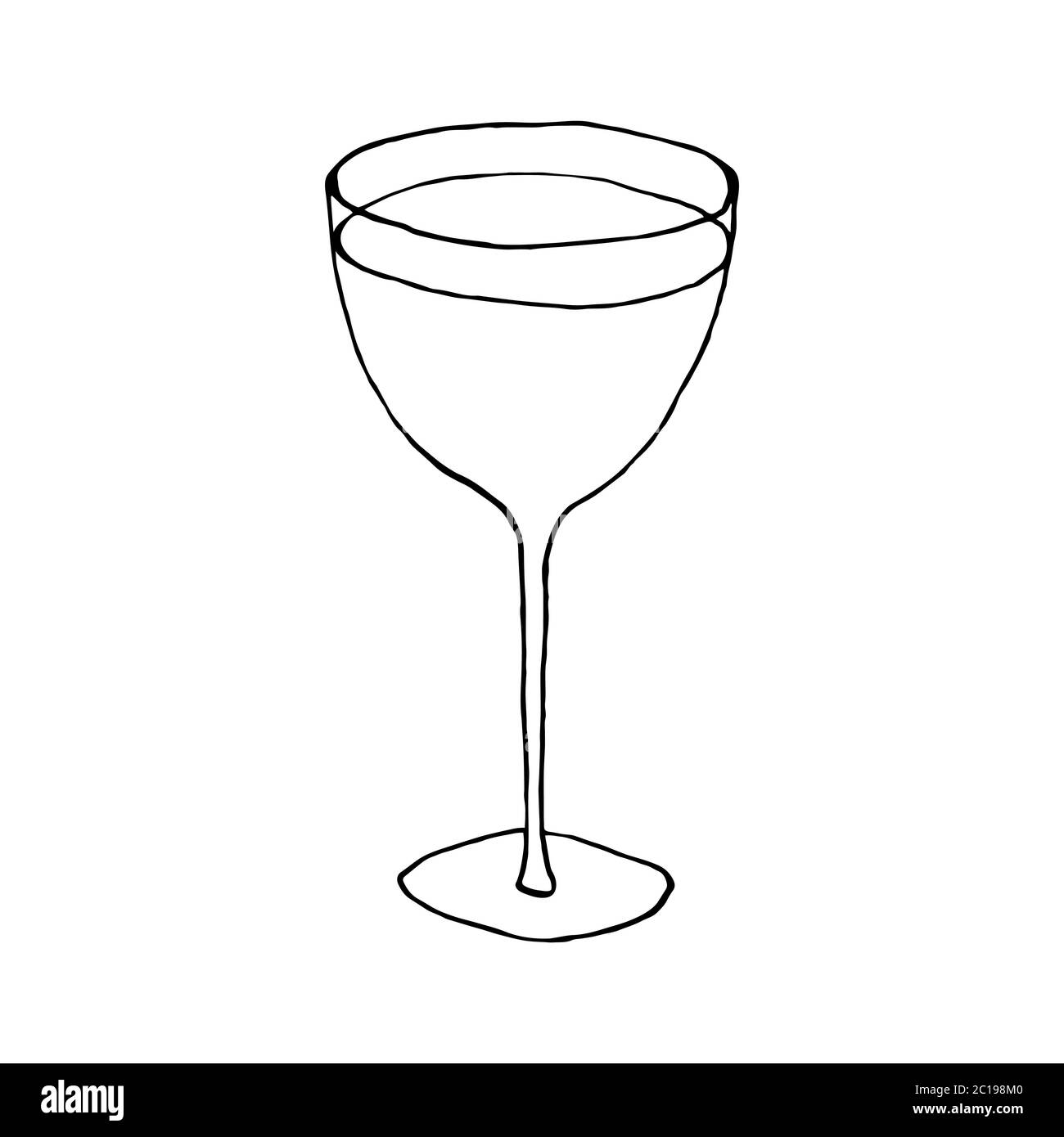 hand-drawing the glass with cocktail, vector Stock Vector Image & Art ...