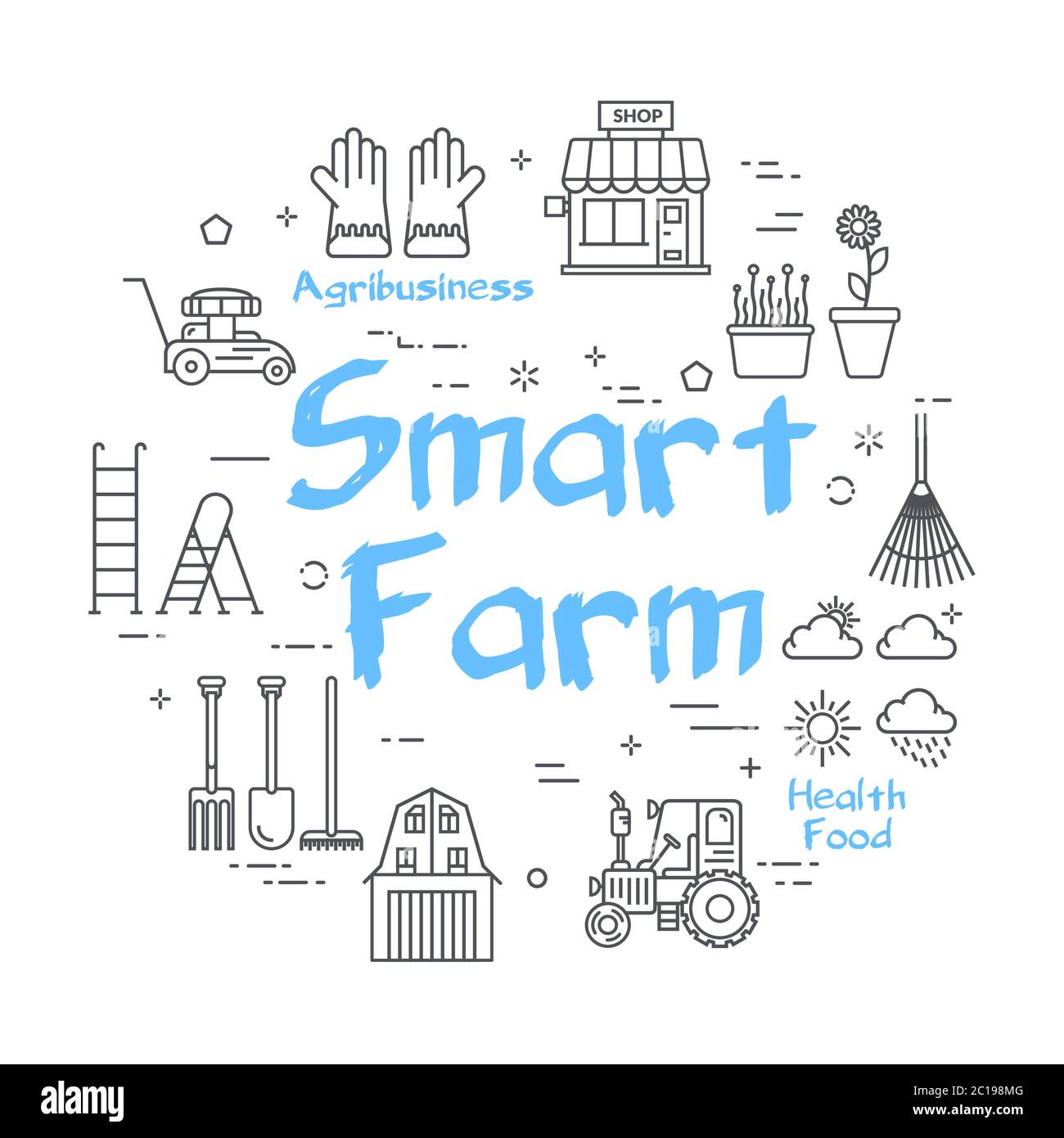 Flat icon smart farm Stock Vector Images - Alamy