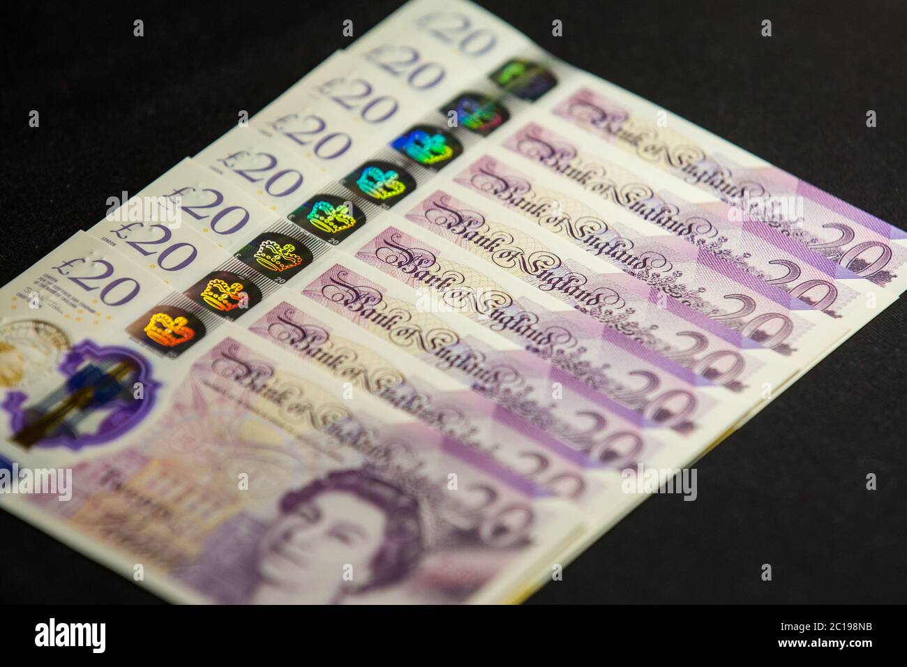 In this photo illustration banknotes of the pound sterling, The Bank of ...
