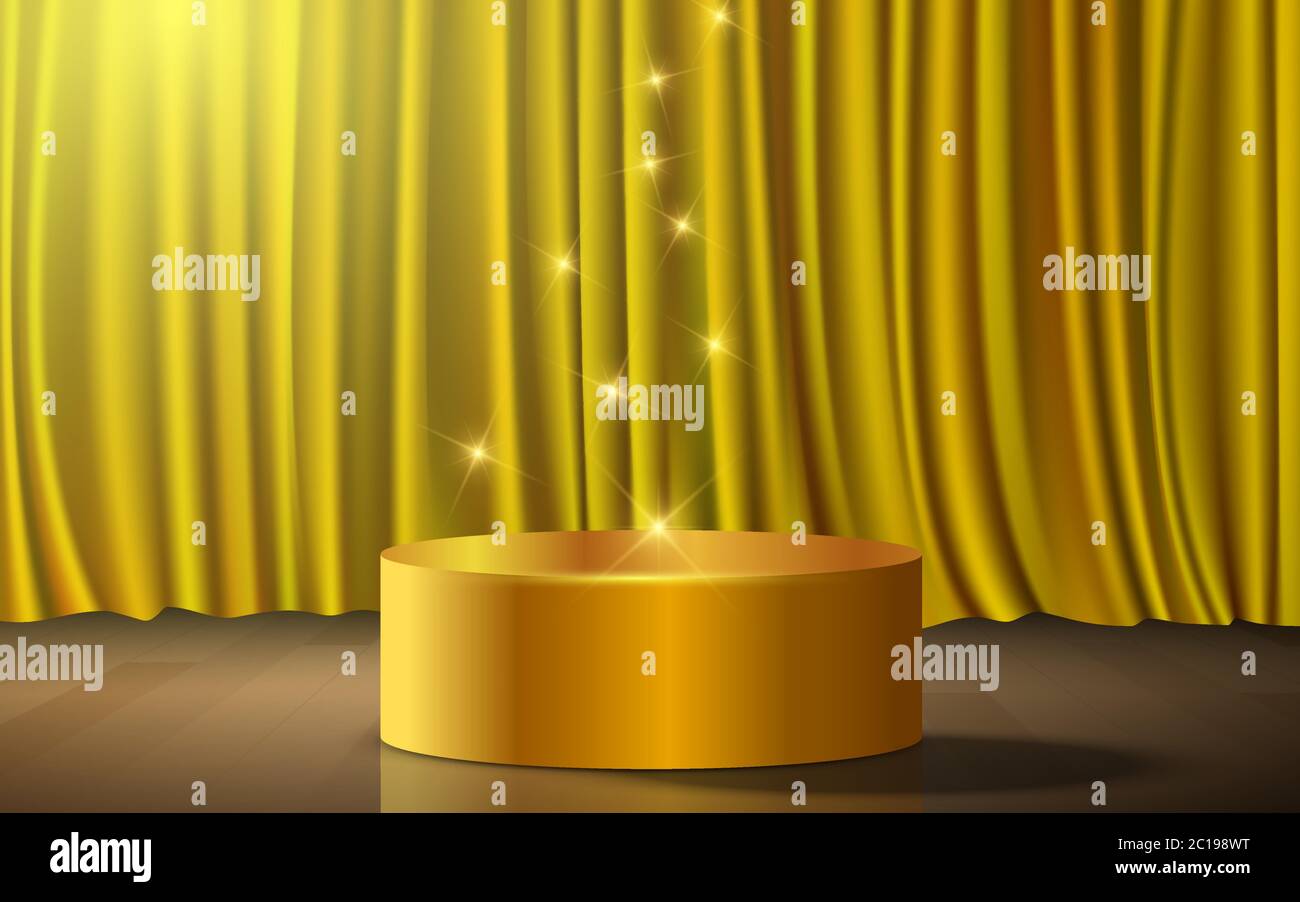 golden stand with spotlight in the studio room Stock Vector Image & Art ...
