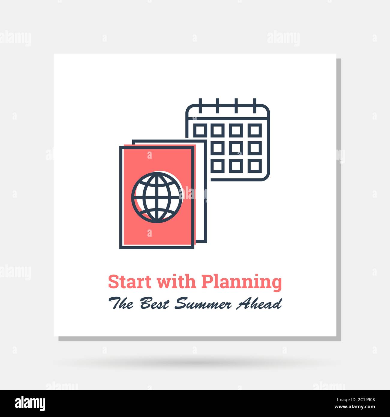 Vector simple company logo example - summer planning Stock Vector Image ...