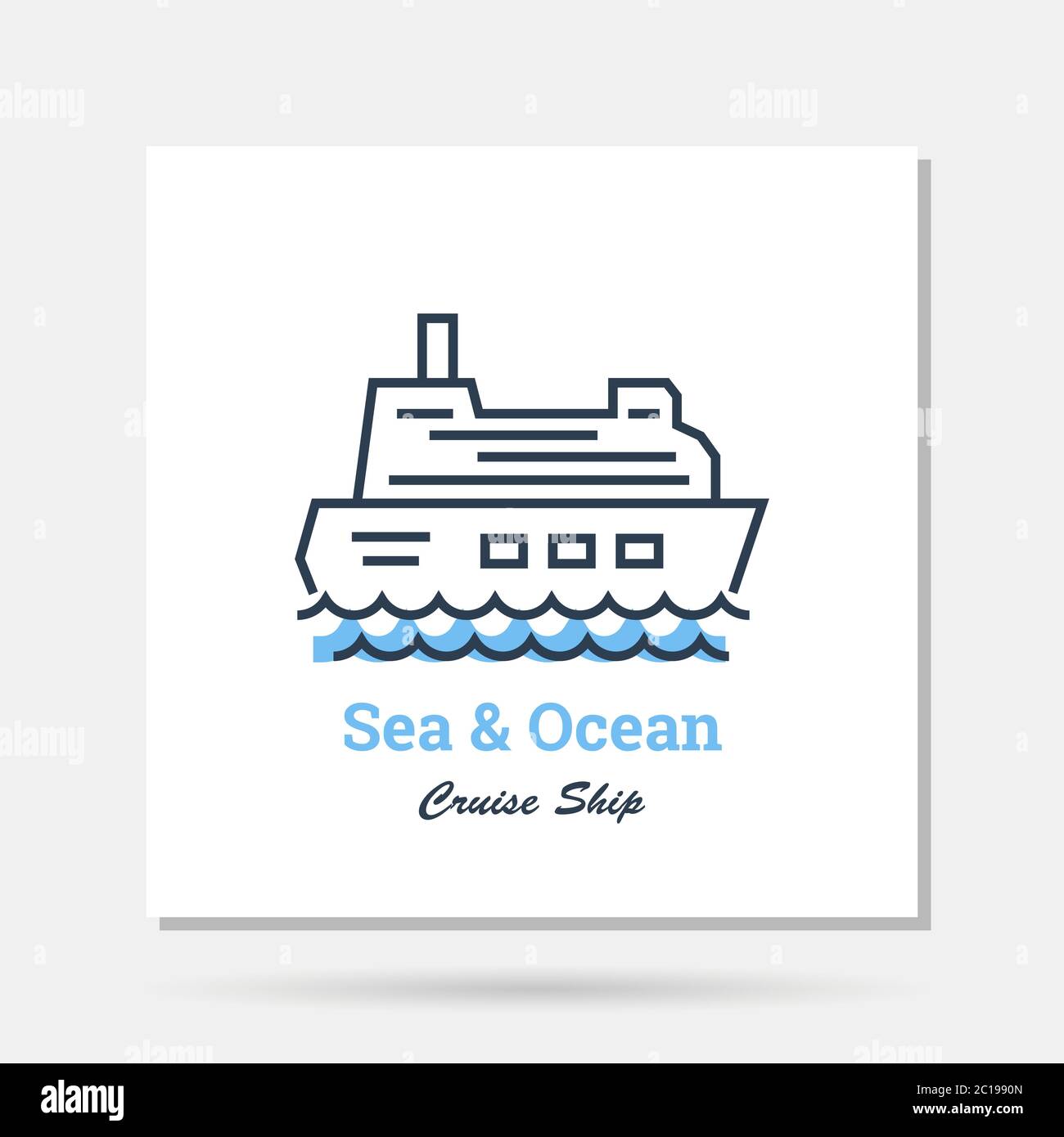 Vector simple company logo example - Sea and ocean, cruse ship Stock ...