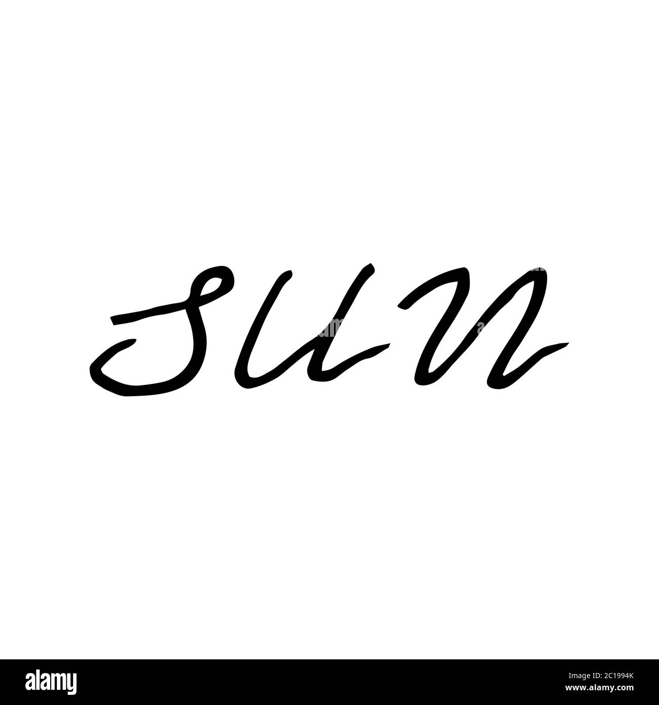 hand-drawing words - sun, summer, vector Stock Vector Image & Art - Alamy