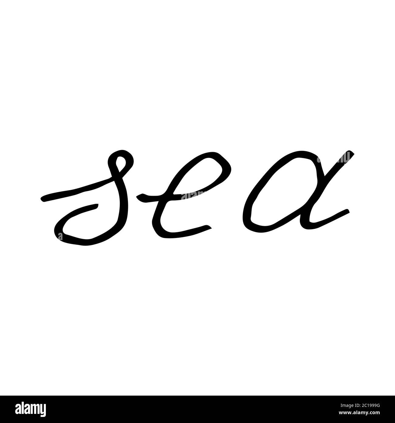 hand-drawing words - sea, summer, vector Stock Vector Image & Art - Alamy