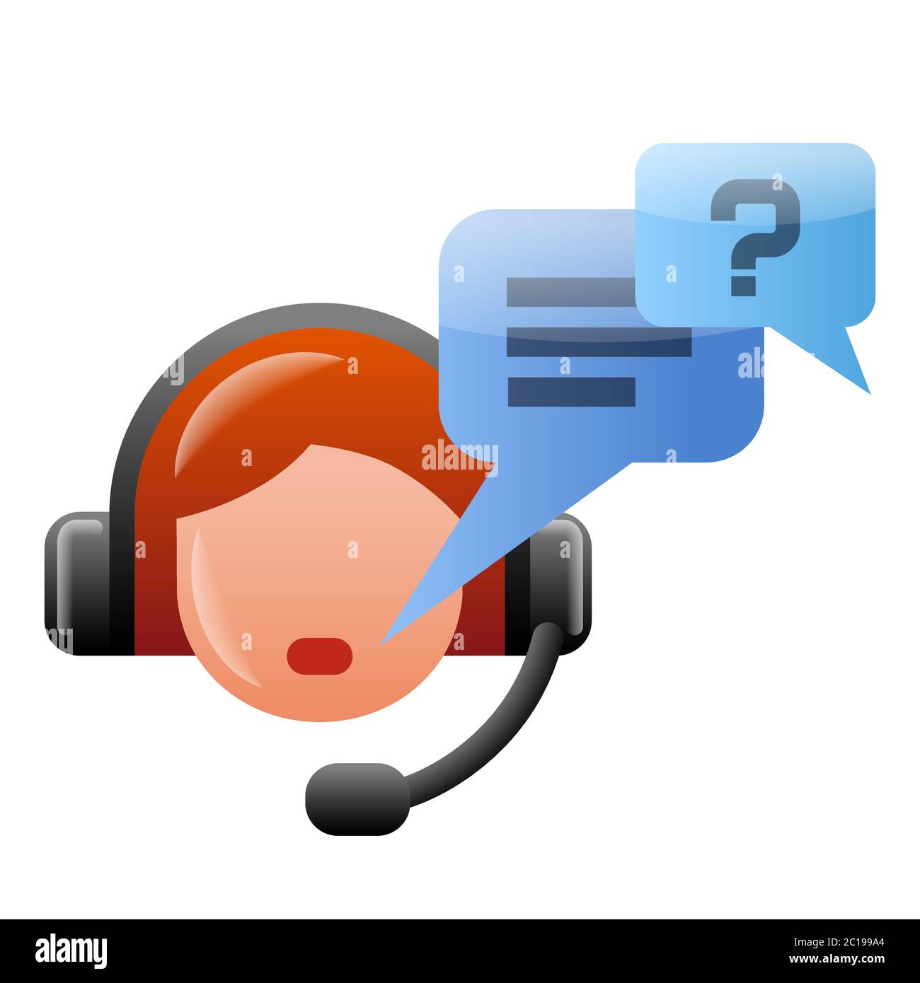 illustration of the service support operator speaking icon Stock Vector ...
