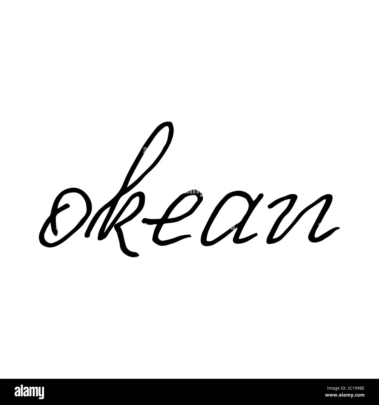 hand-drawing words - ocean, summer, vector Stock Vector Image & Art - Alamy