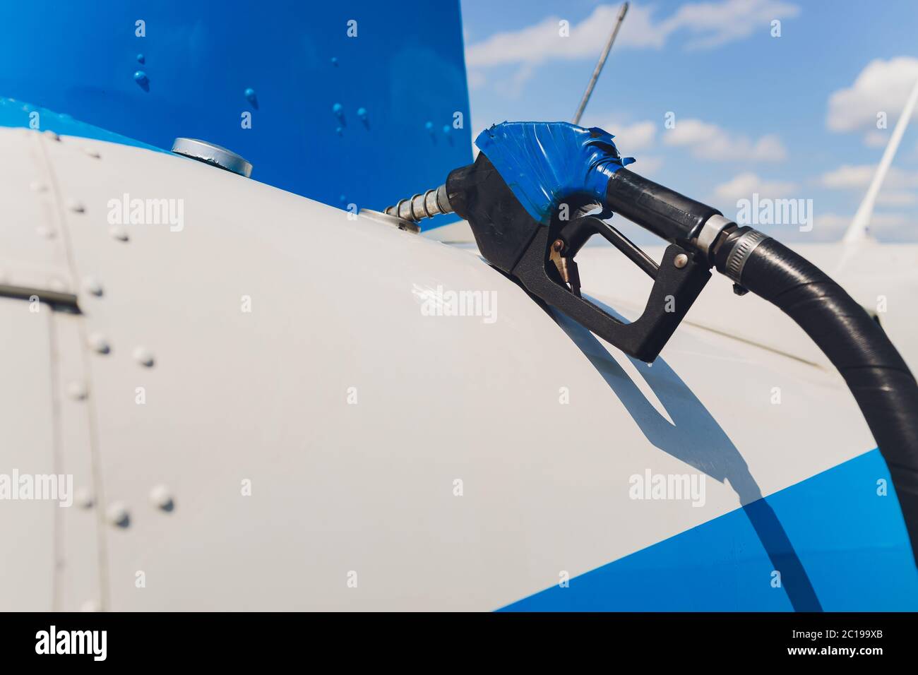 The helicopter is refueling on the helideck Stock Photo - Alamy