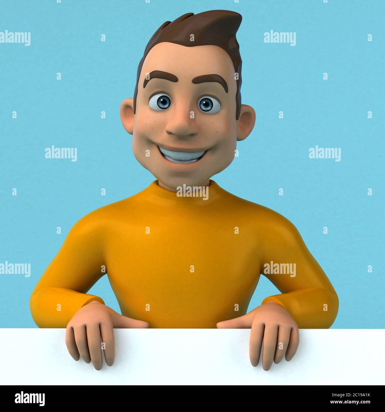 Fun 3D cartoon yellow character Stock Photo - Alamy