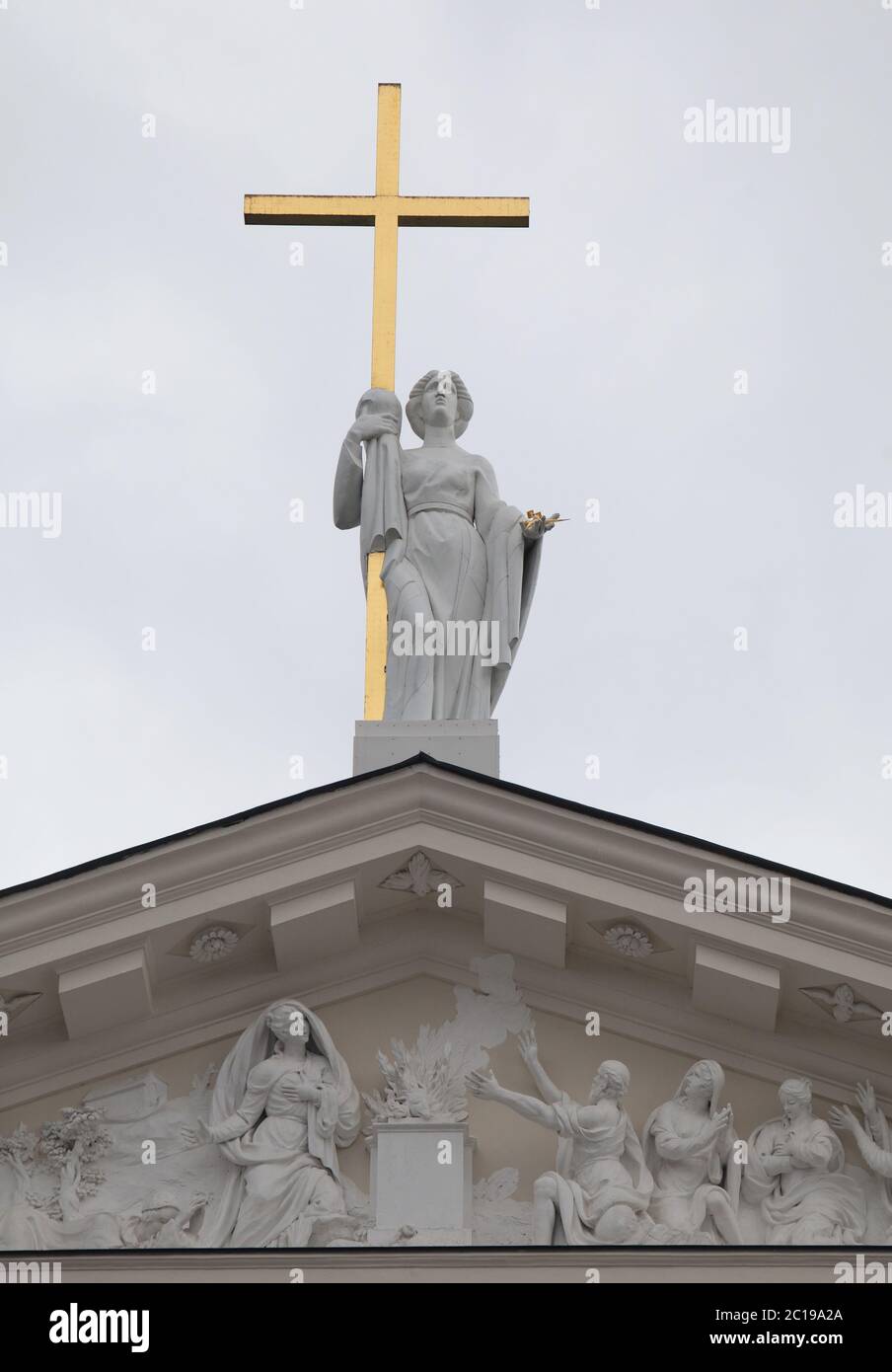 Statue of St. Helen on St. Stanislaus and St Ladislaus cathedral in ...