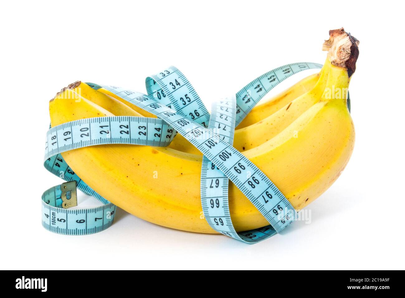 Bunch of banana and measuring tape Stock Photo - Alamy