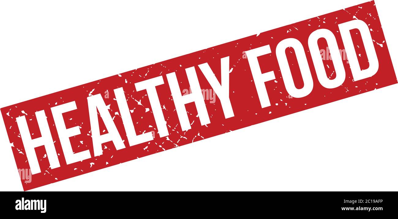 Healthy Food Rubber Stamp. Red Healthy Food Rubber Grunge Stamp Seal ...