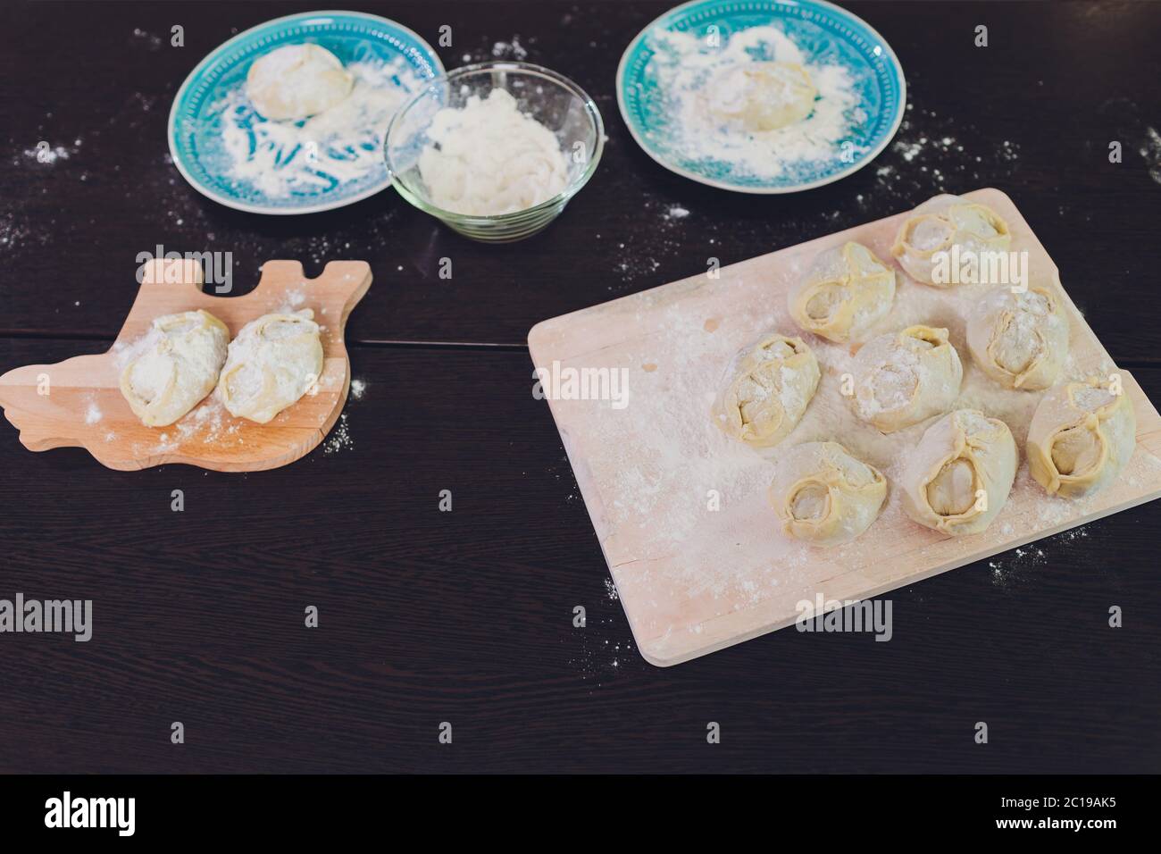 Manti. Traditional meat dish of the peoples of Central Asia Stock Photo ...