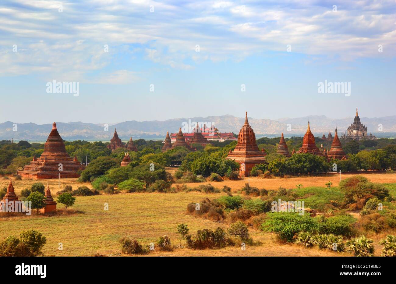 Landscape with pagoda and temples in Bagan Stock Photo - Alamy