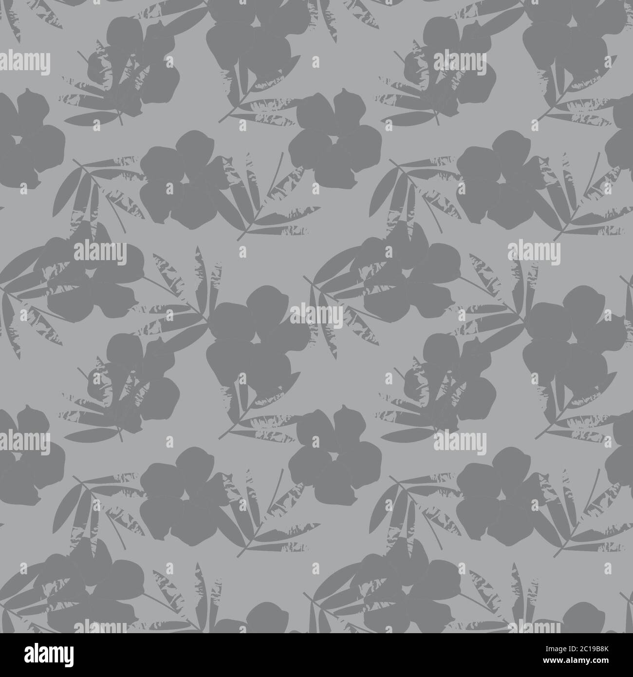 Grey Tropical Leaf botanical seamless pattern background suitable for ...