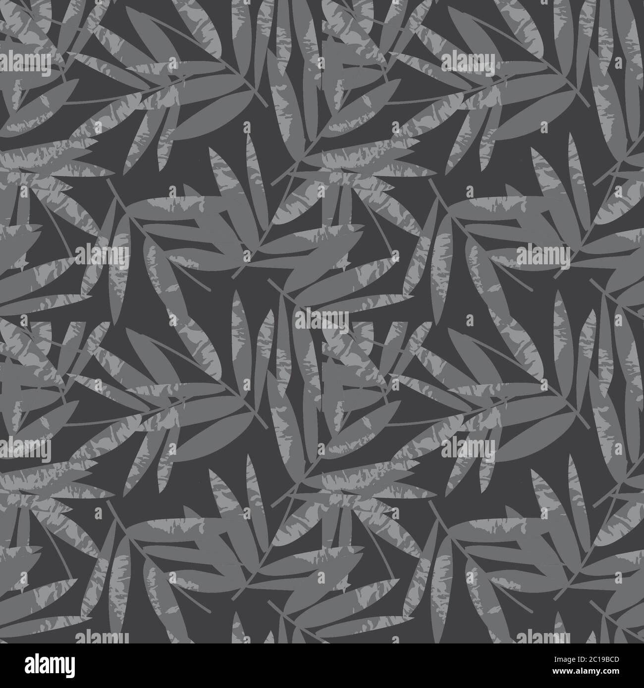 Grey Tropical Leaf botanical seamless pattern background suitable for ...