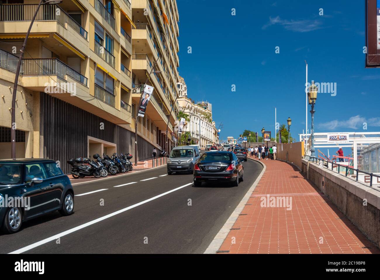 Monte Carlo, Monaco - June 13, 2019 : Monte Carlo street curve with ...