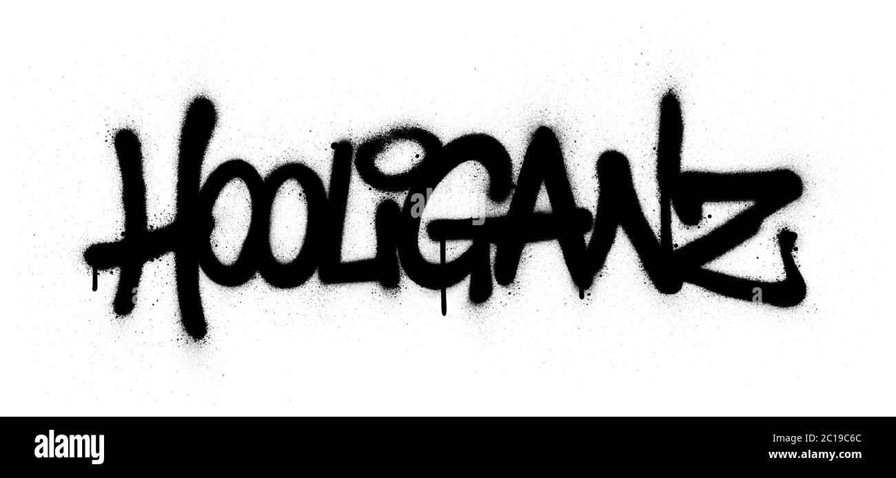 graffiti hooliganz word sprayed in black over white Stock Vector Image ...