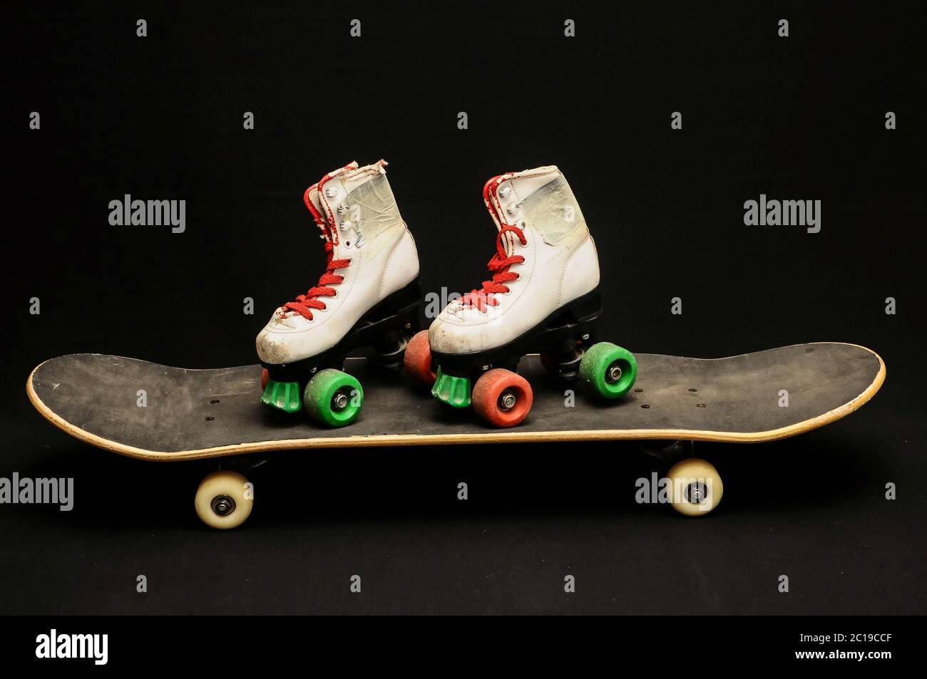 Old Used Wooden Skateboard Stock Photo - Alamy