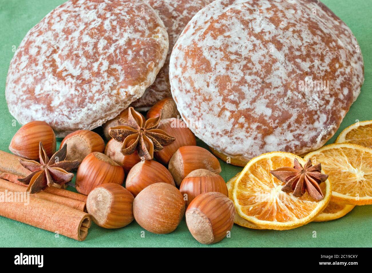 gingerbread with spices and nuts Stock Photo - Alamy